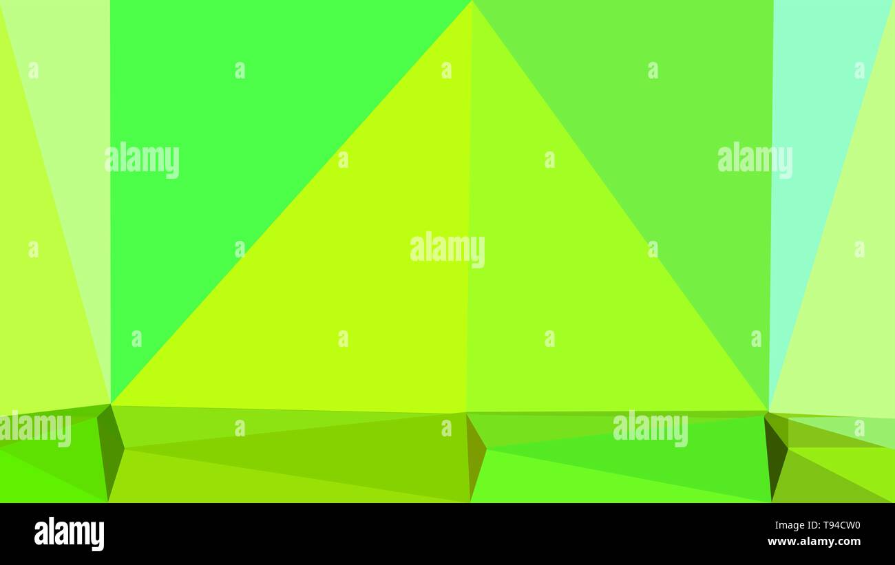 Abstract color triangles geometric background with green yellow, vivid ...