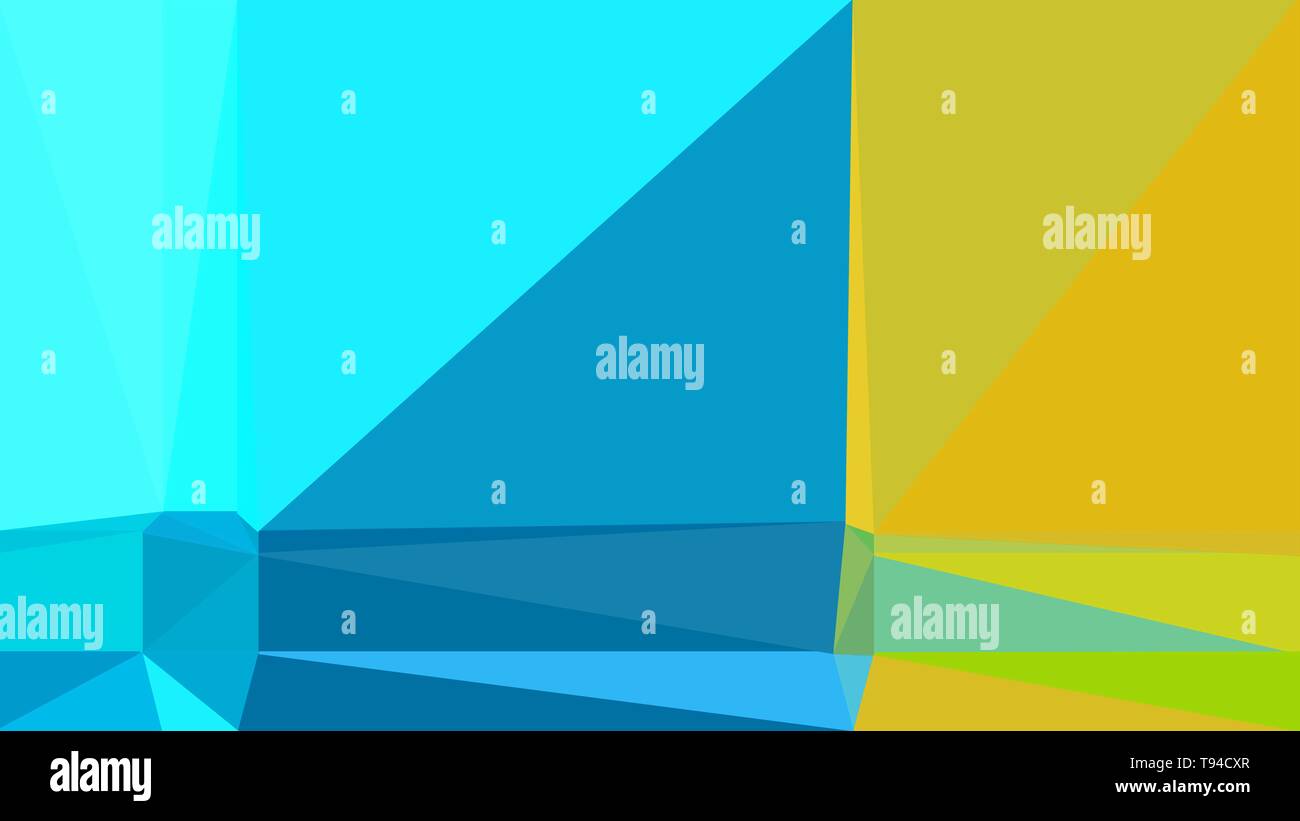 Abstract color triangles geometric background with bright turquoise ...