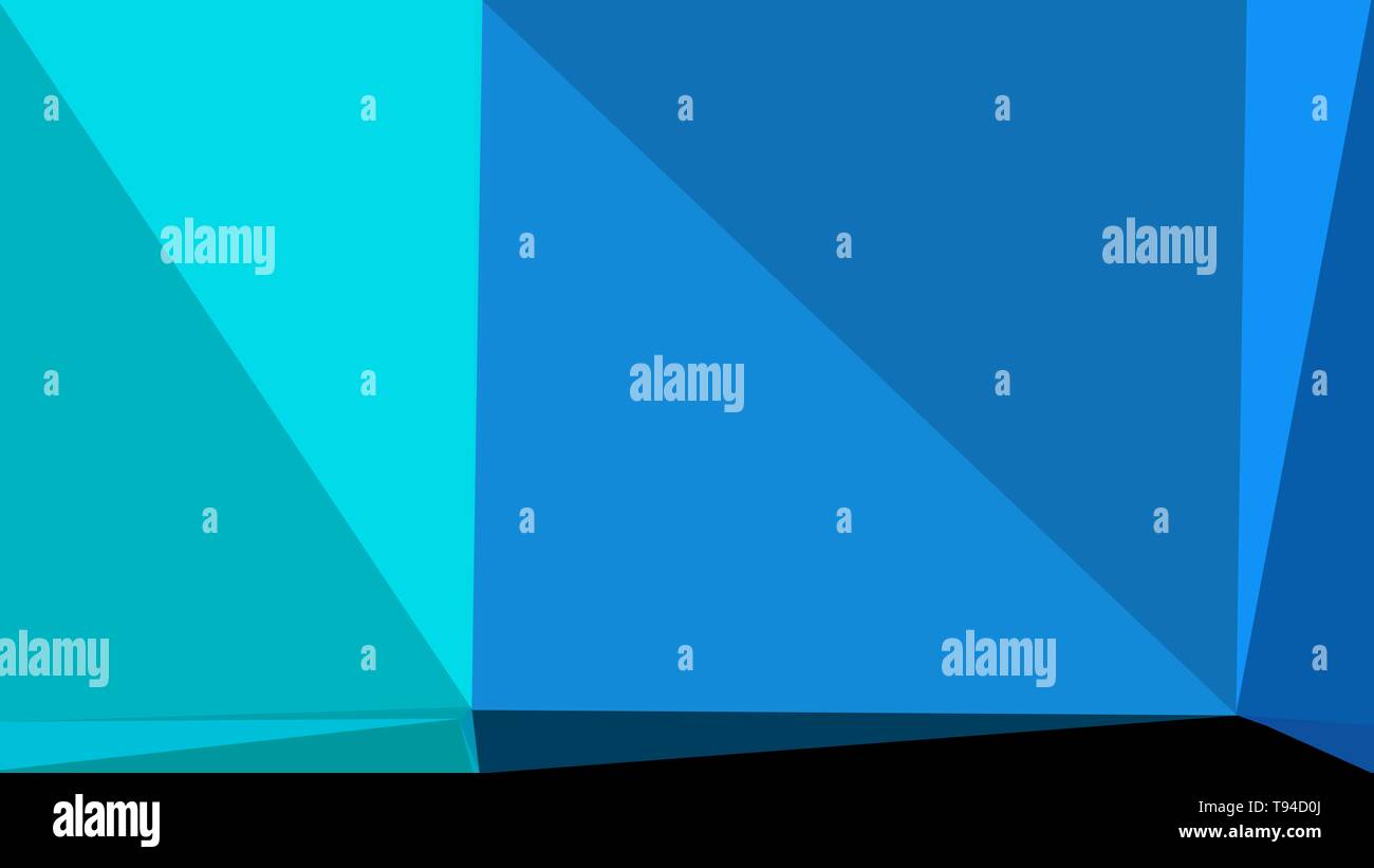 retro style triangle illustration. strong blue, light sea green and ...