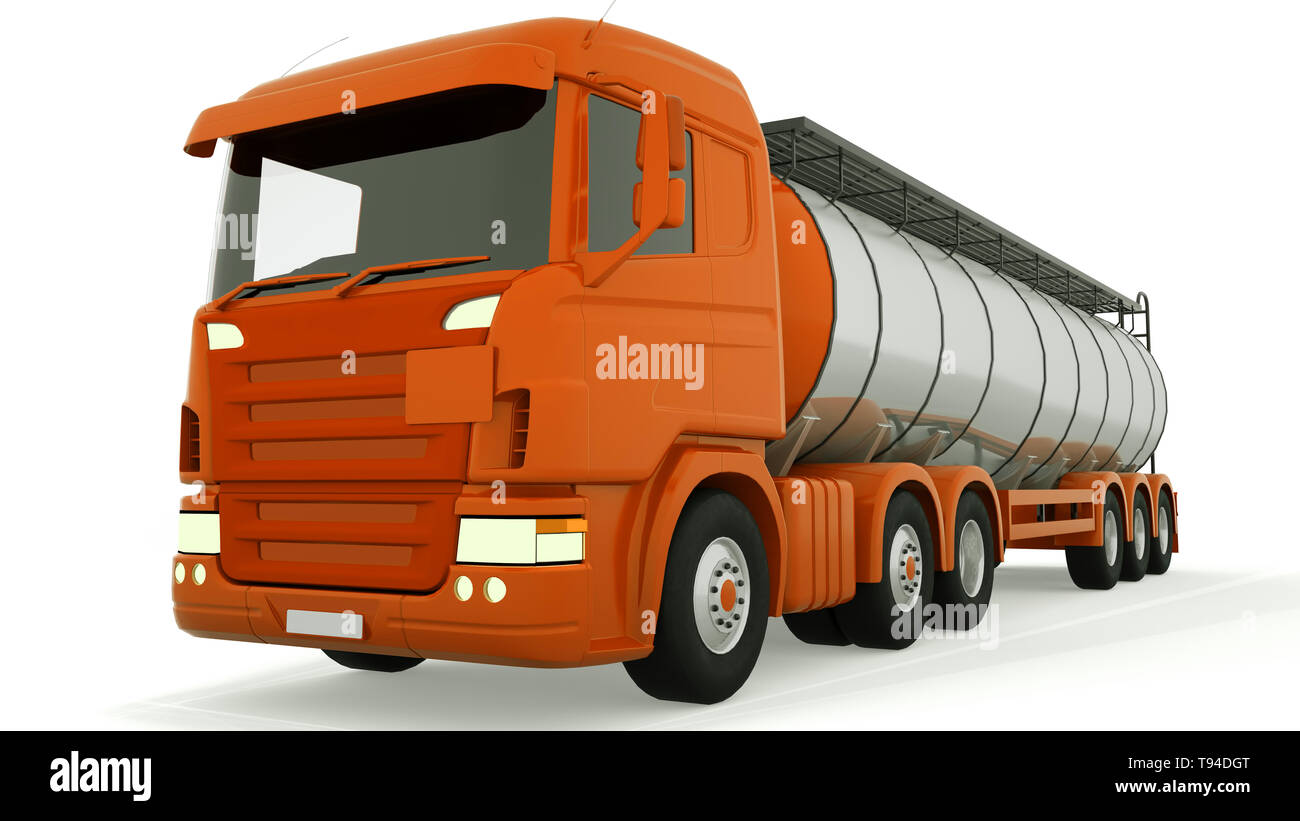 Fuel gas tanker truck isolated. 3D rendering Stock Photo - Alamy