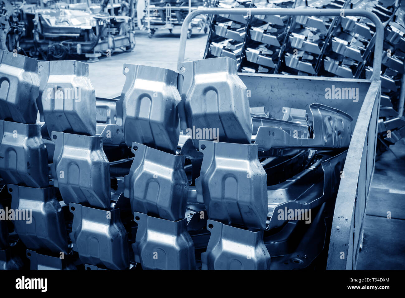 Auto production lines, side panels accessories close-up Stock Photo - Alamy