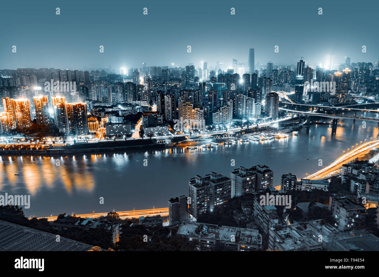 Aerial view of the Yangtze River and Chongqing city landscape Stock ...