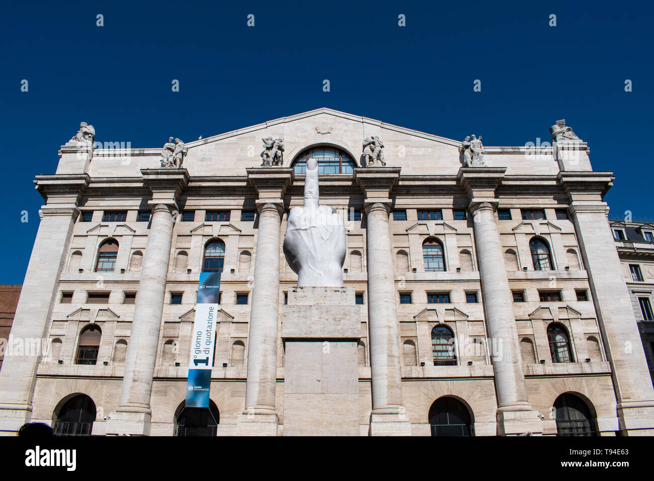 Milan, Italy: L.O.V.E. or The Finger, sculpture made by Maurizio ...