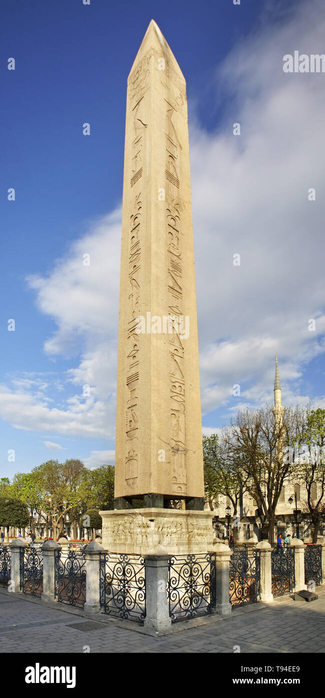 Obelisk of Theodosius (Ancient Egyptian obelisk) in Istanbul. Turkey ...