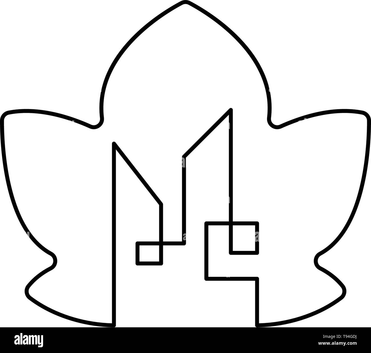 city leaf nature logo design vector icon illustration element isolated ...