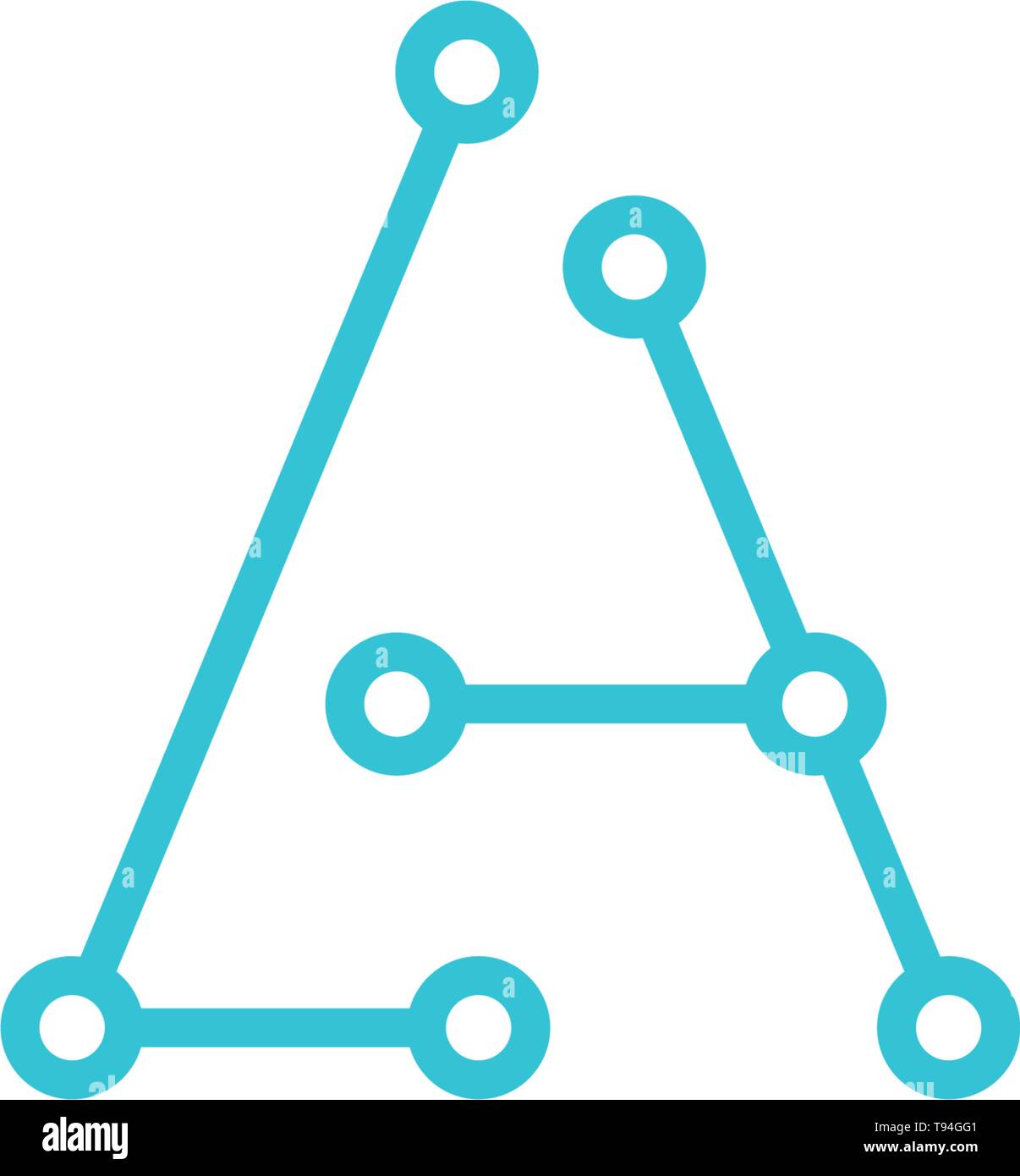 initial A connecting logo design concept symbol icon element isolated ...