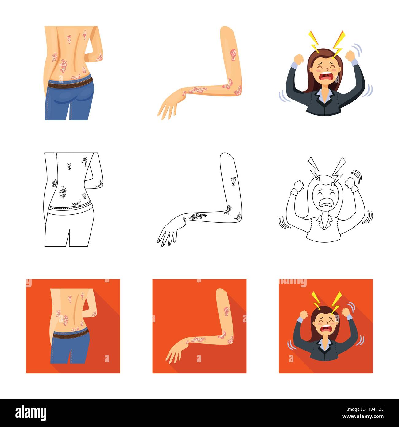 Skin rash back Stock Vector Images - Alamy