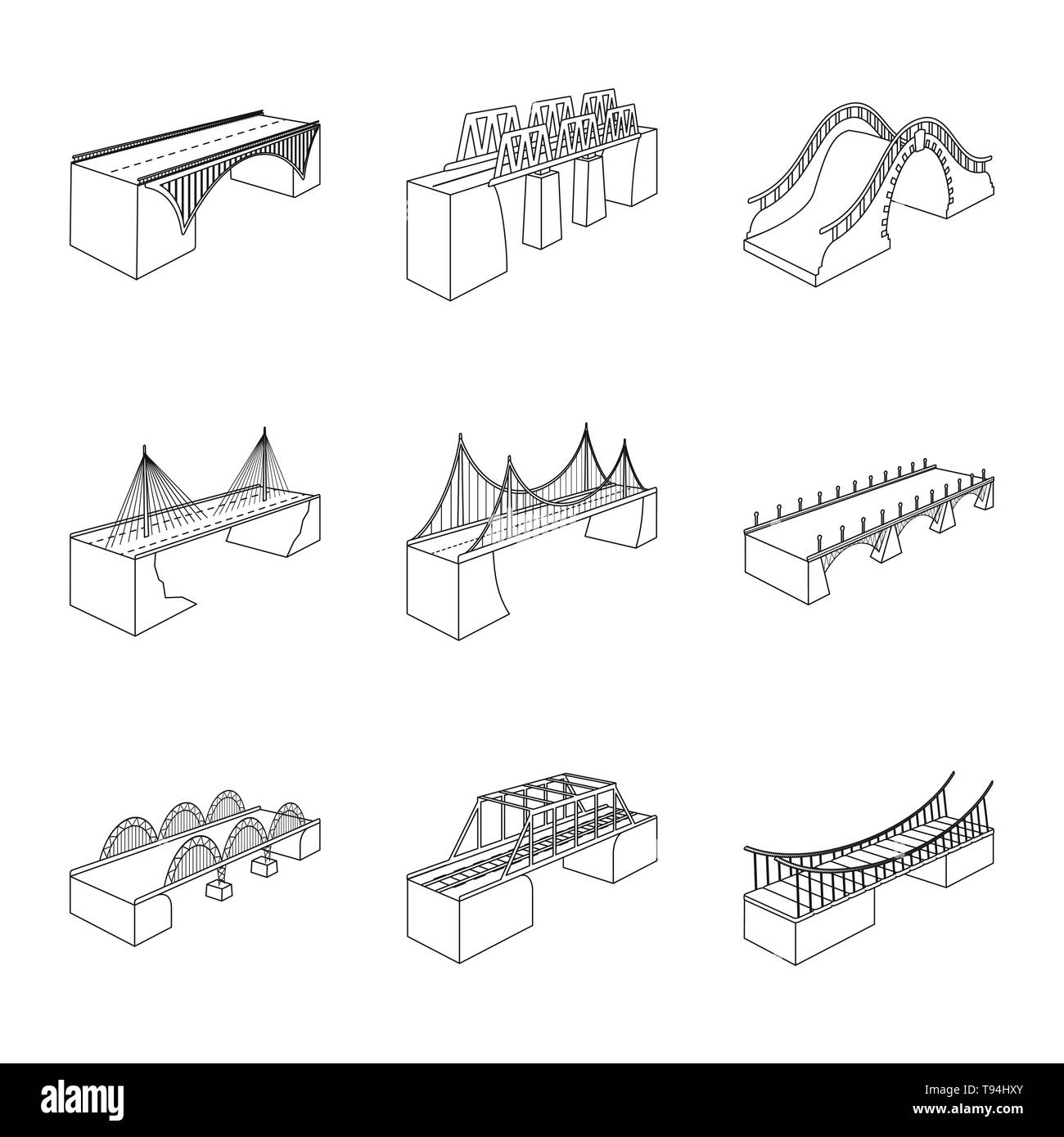 Bridge Mounted Modern Pedestrian Rock Building Mobile Sea River Concrete Long Autobahn