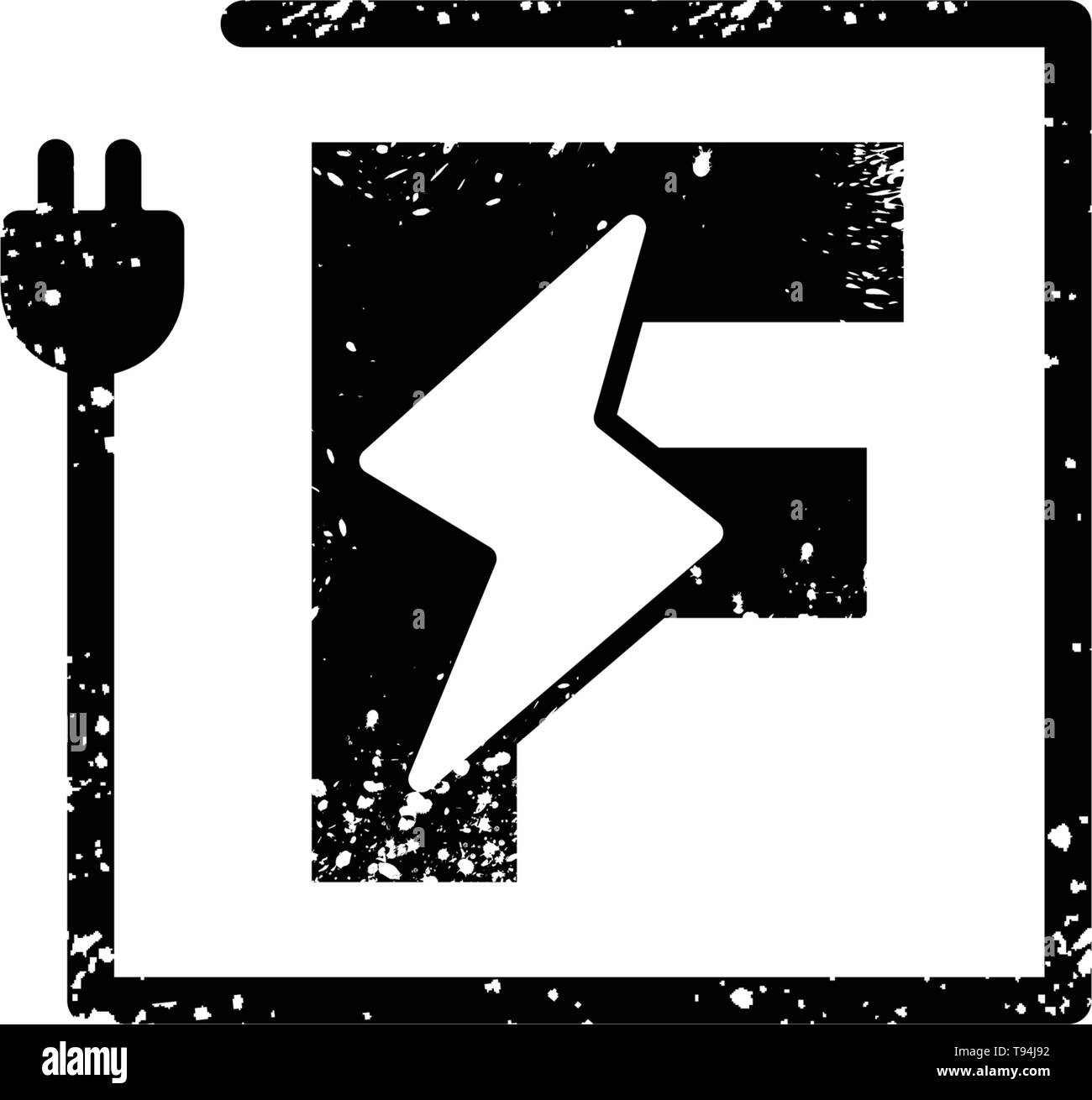 flash logo initial f symbol electrical vector icon element isolated ...