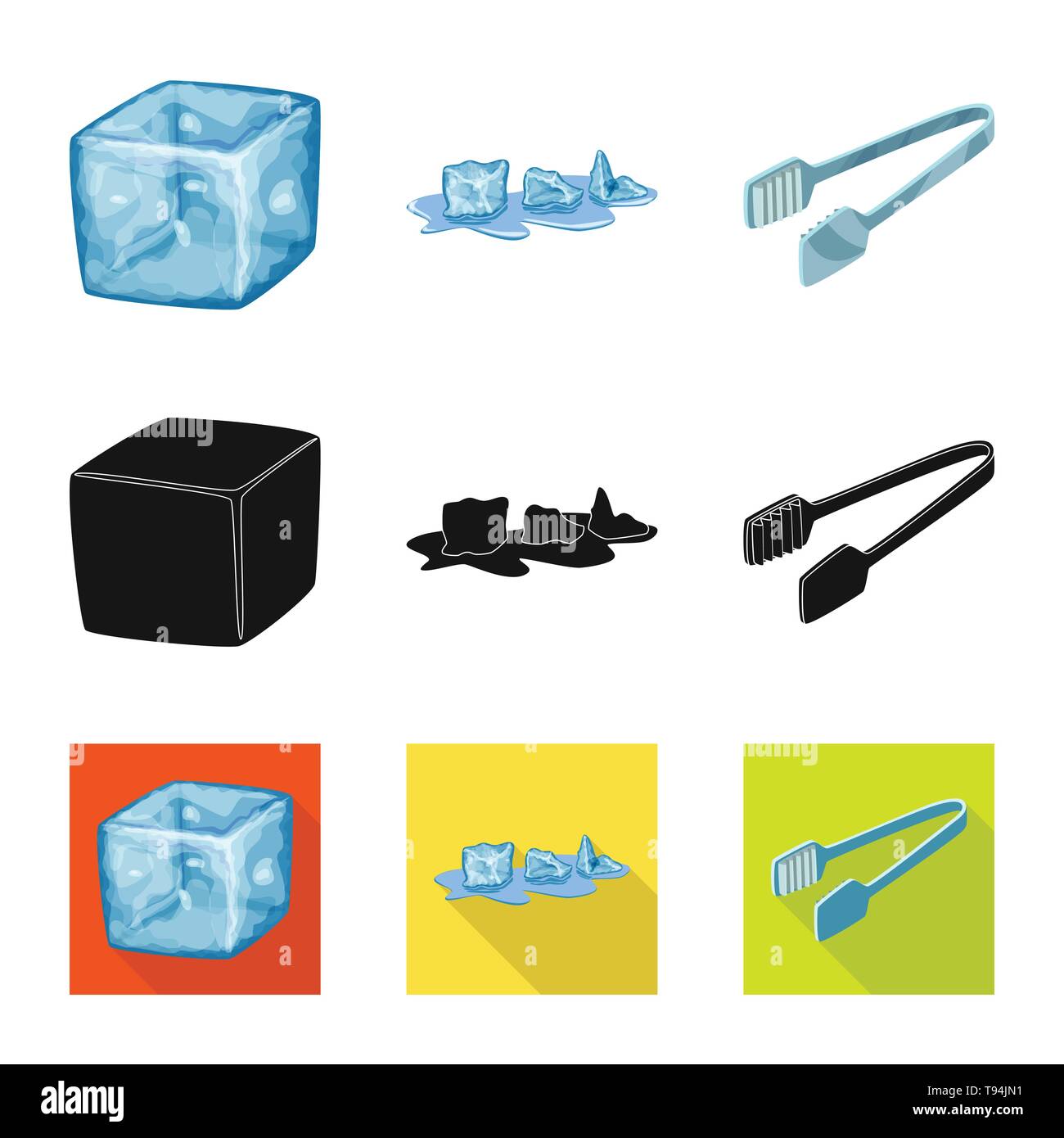 Vector illustration of texture and frozen icon. Collection of texture ...