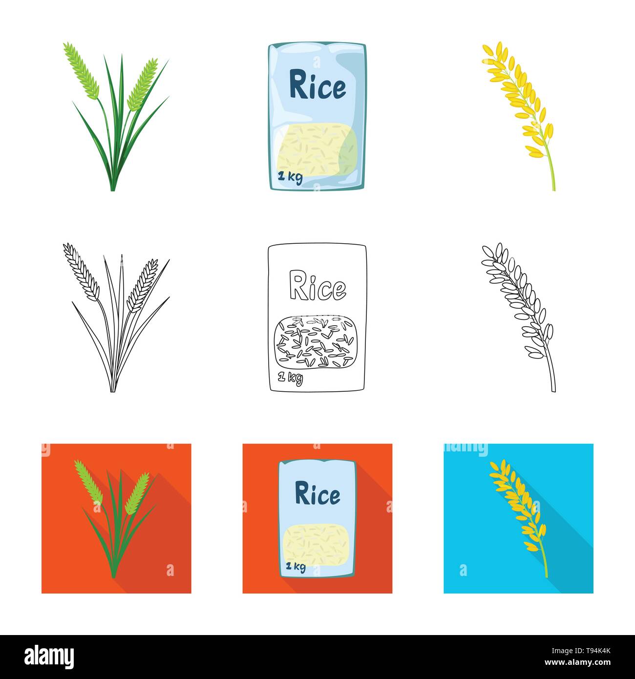 Packet rice Stock Vector Images - Alamy