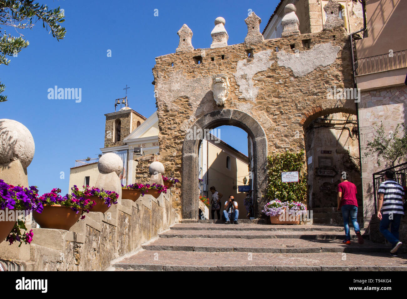 Agropoli, pearl of Cilento, view of the Medieval Castle Stock Photo - Alamy