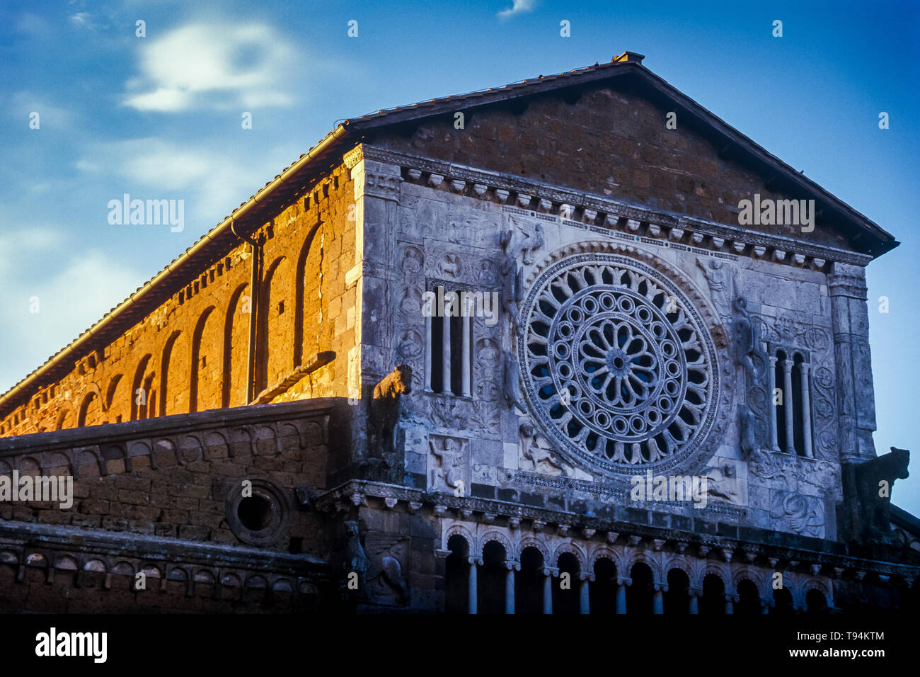 Tuscania, the marble rose window of the church of Saint Peter in ...
