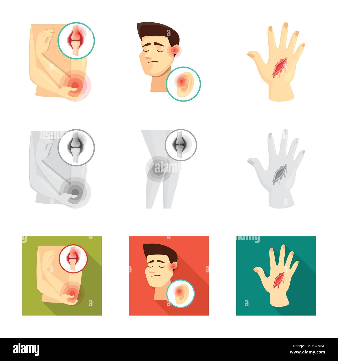 Vector design of hospital and rendering symbol. Set of hospital and ...