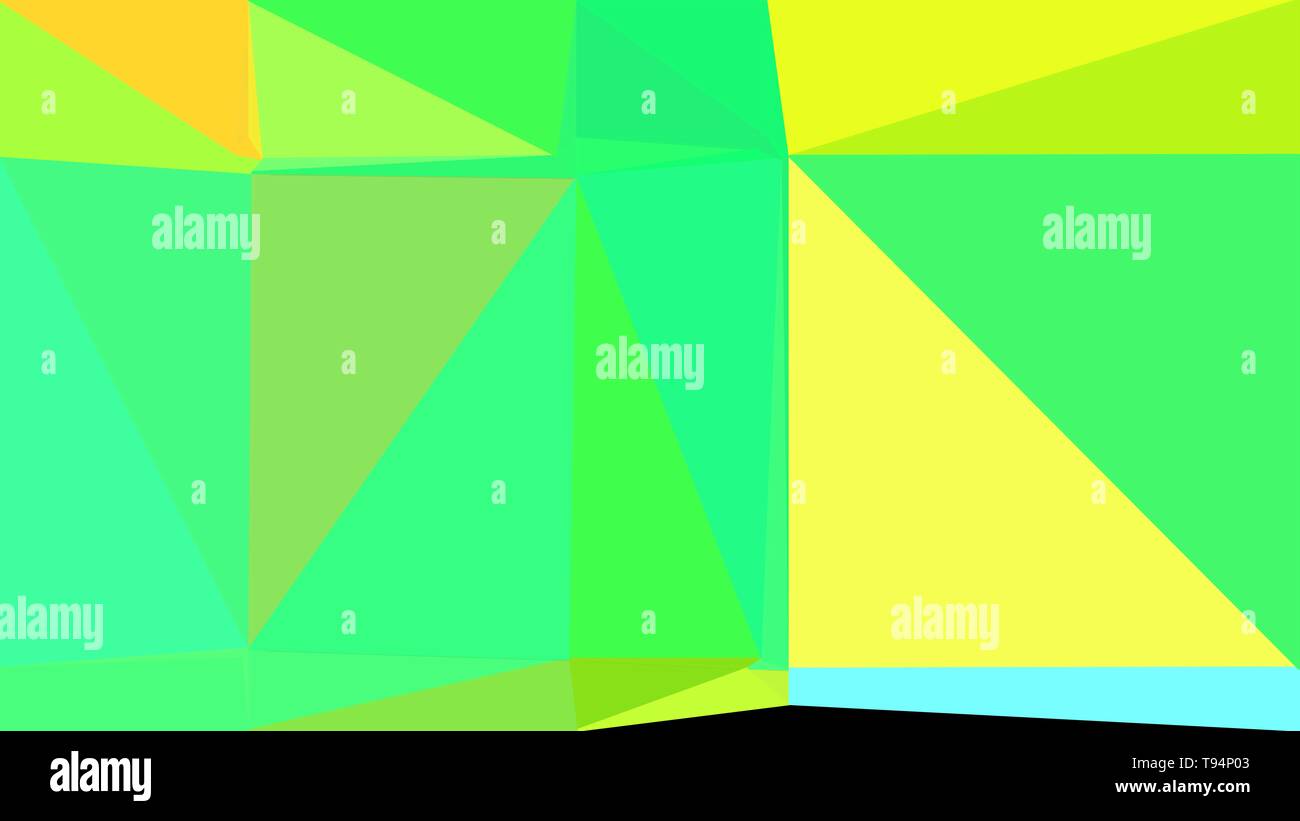 Abstract color triangles geometric background with green yellow, vivid ...