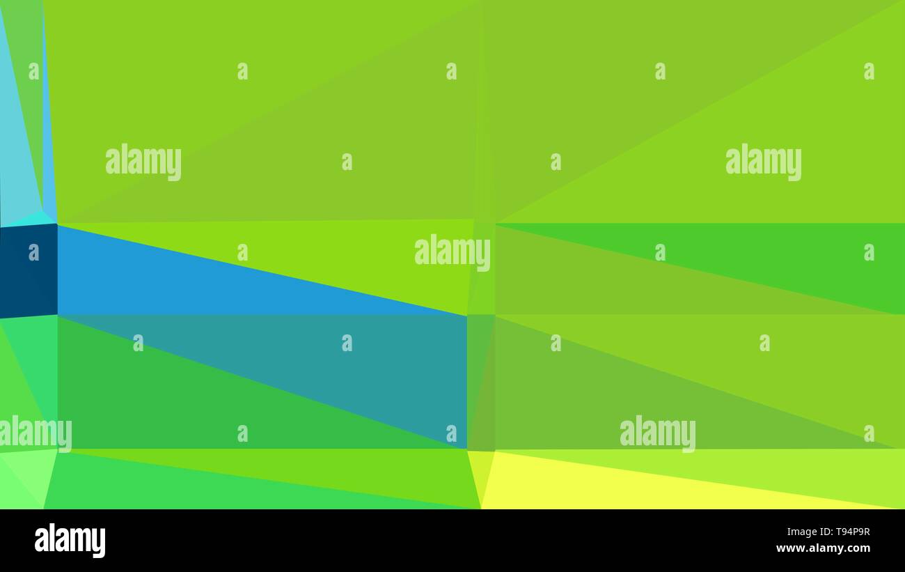 geometric triangle abstract background with yellow green, medium sea ...