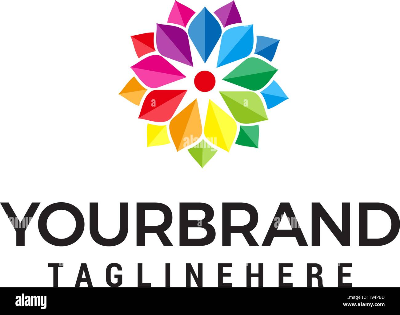 Abstract multicolor flower logo design concept template vector Stock ...