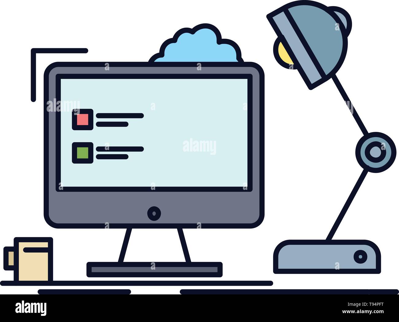 Workstation workplace Stock Vector Images - Alamy