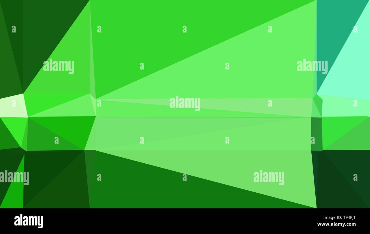 Abstract color triangles geometric background with moderate green ...