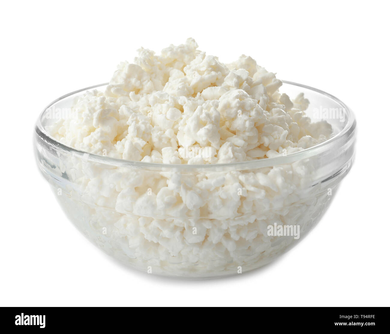 Cottage cheese in bowl Cut Out Stock Images & Pictures - Alamy