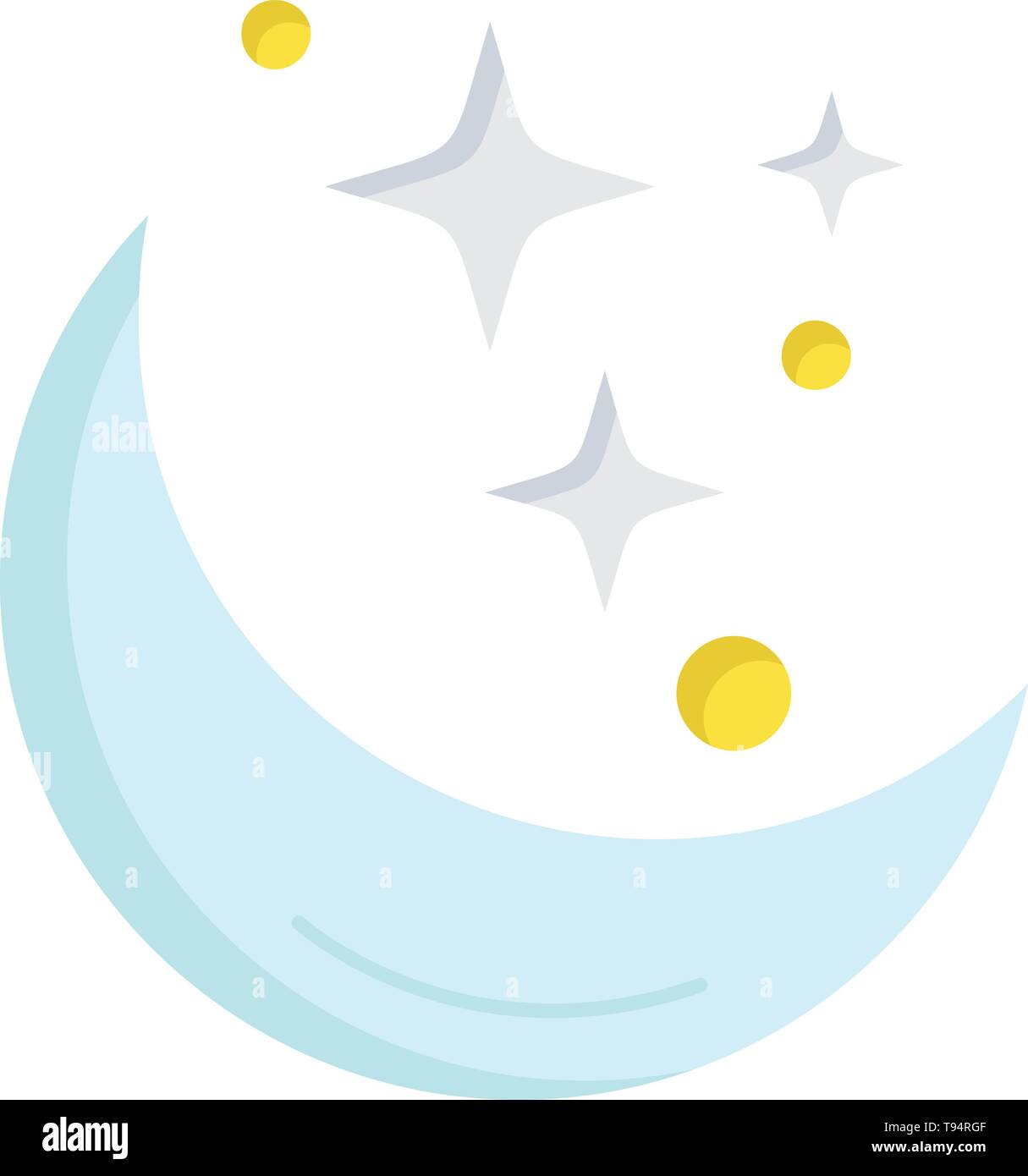 Crescent moon clouds stars sky Stock Vector Images - Alamy