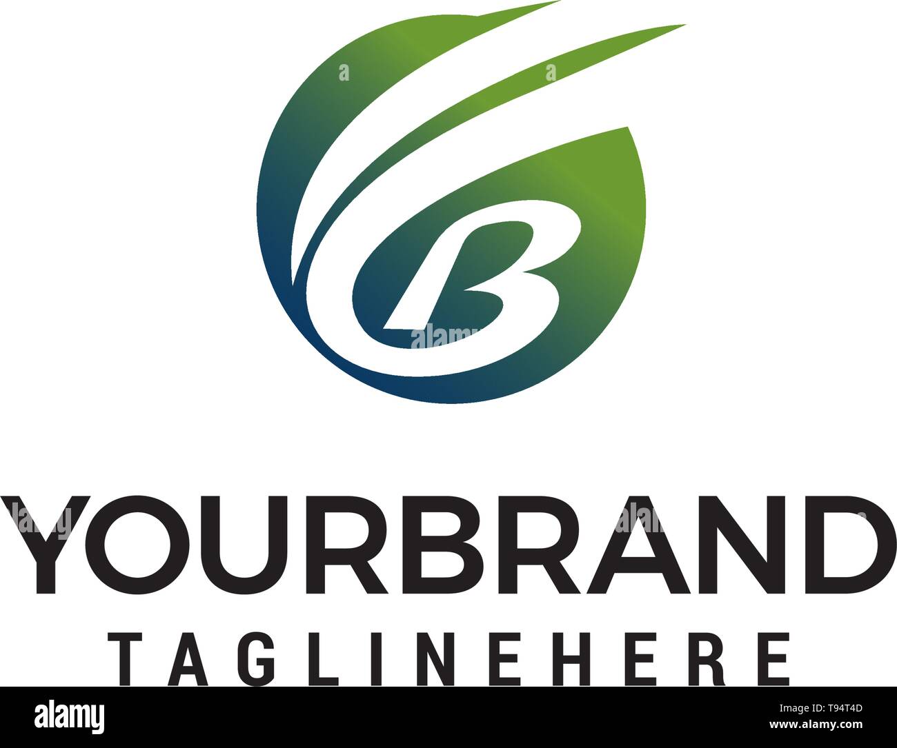 letter B nature logo design concept template vector Stock Vector Image ...
