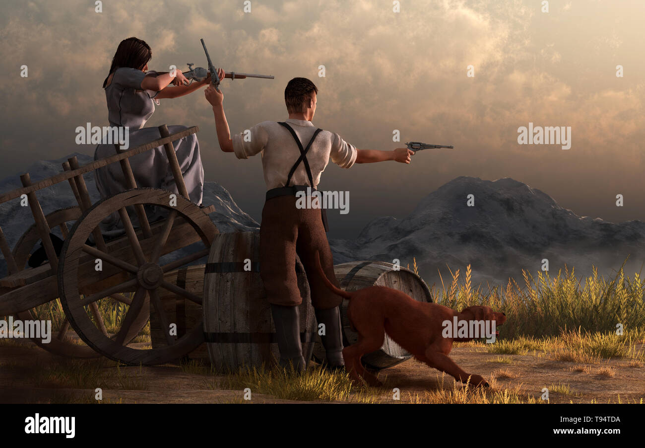 Wild west gun battle hi-res stock photography and images - Alamy