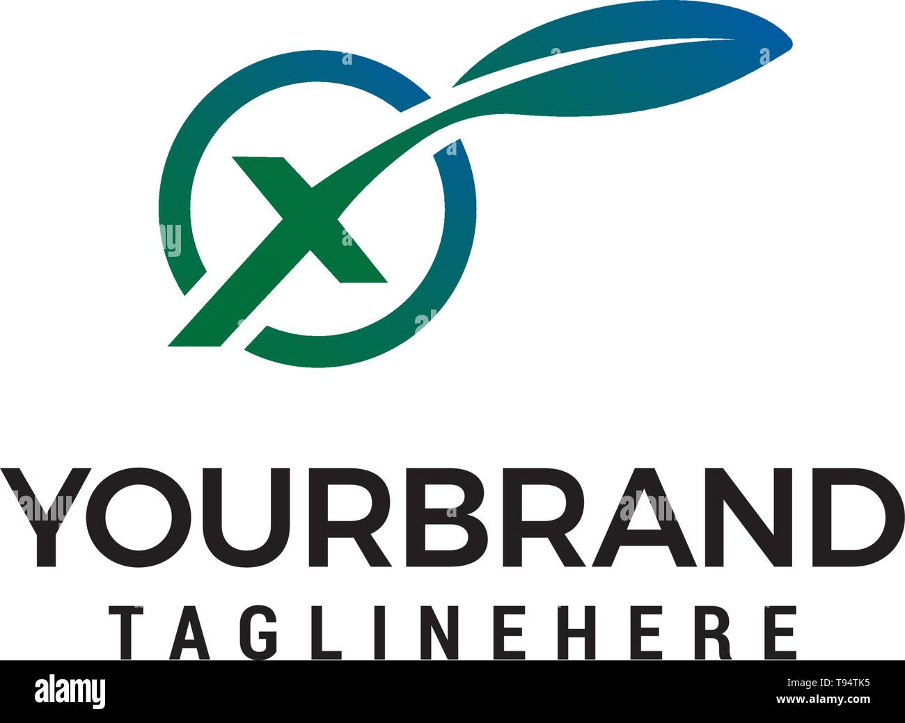 letter x leaf logo design concept template vector Stock Vector Image ...