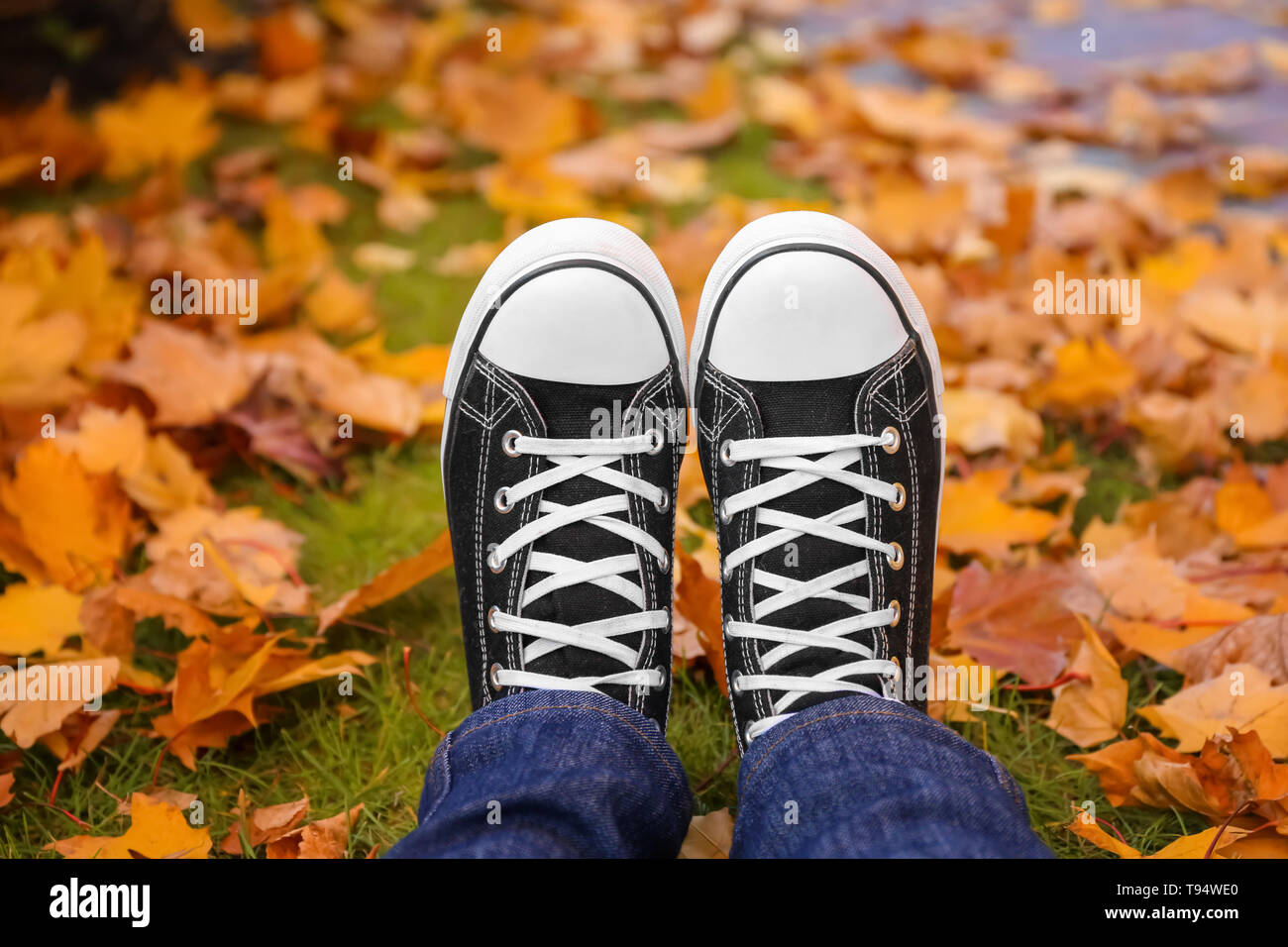 Beautiful female sitting on fallen hi-res stock photography and images ...