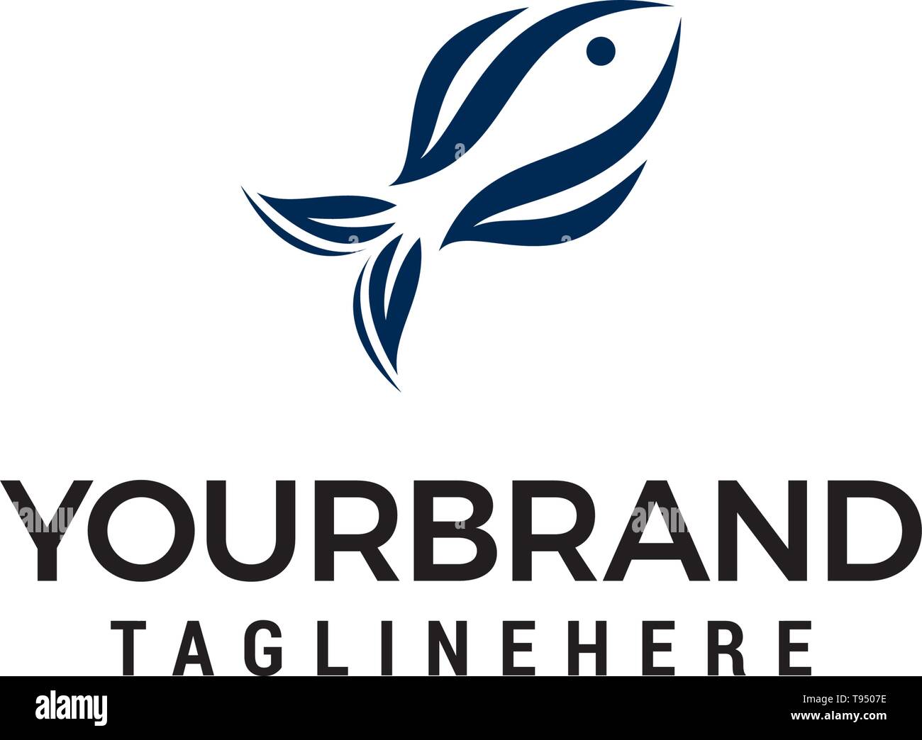 fish abstract logo design concept template vector Stock Vector Image ...