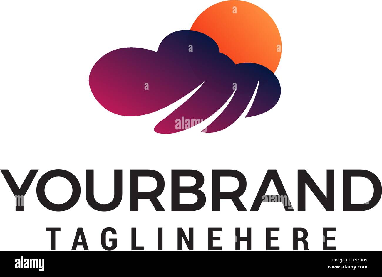 cloud sun logo design concept template vector Stock Vector Image & Art ...