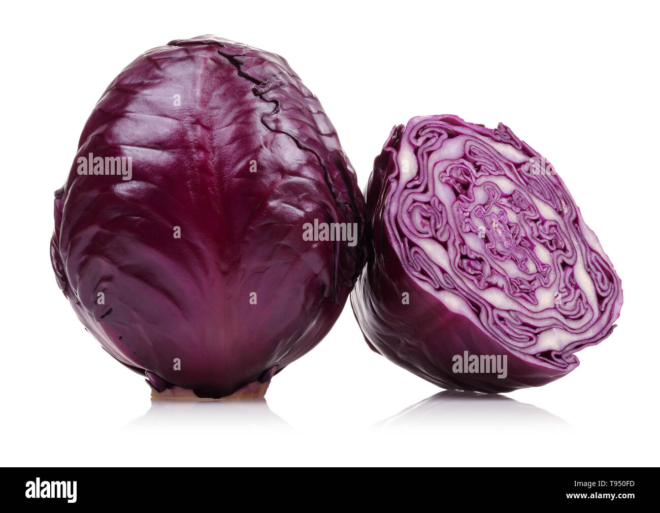 Fresh red cabbage isolated on white background Stock Photo - Alamy