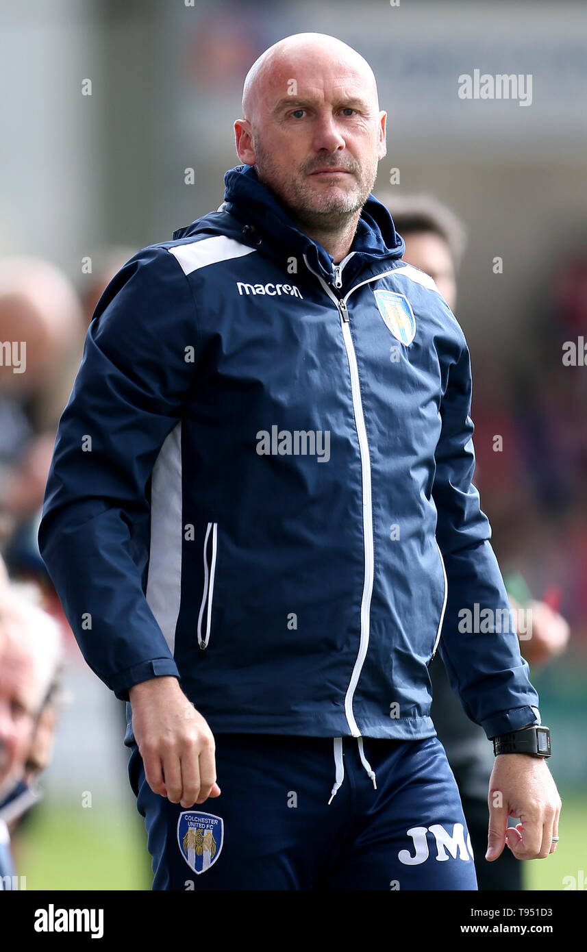 Colchester United manager John McGreal Stock Photo - Alamy