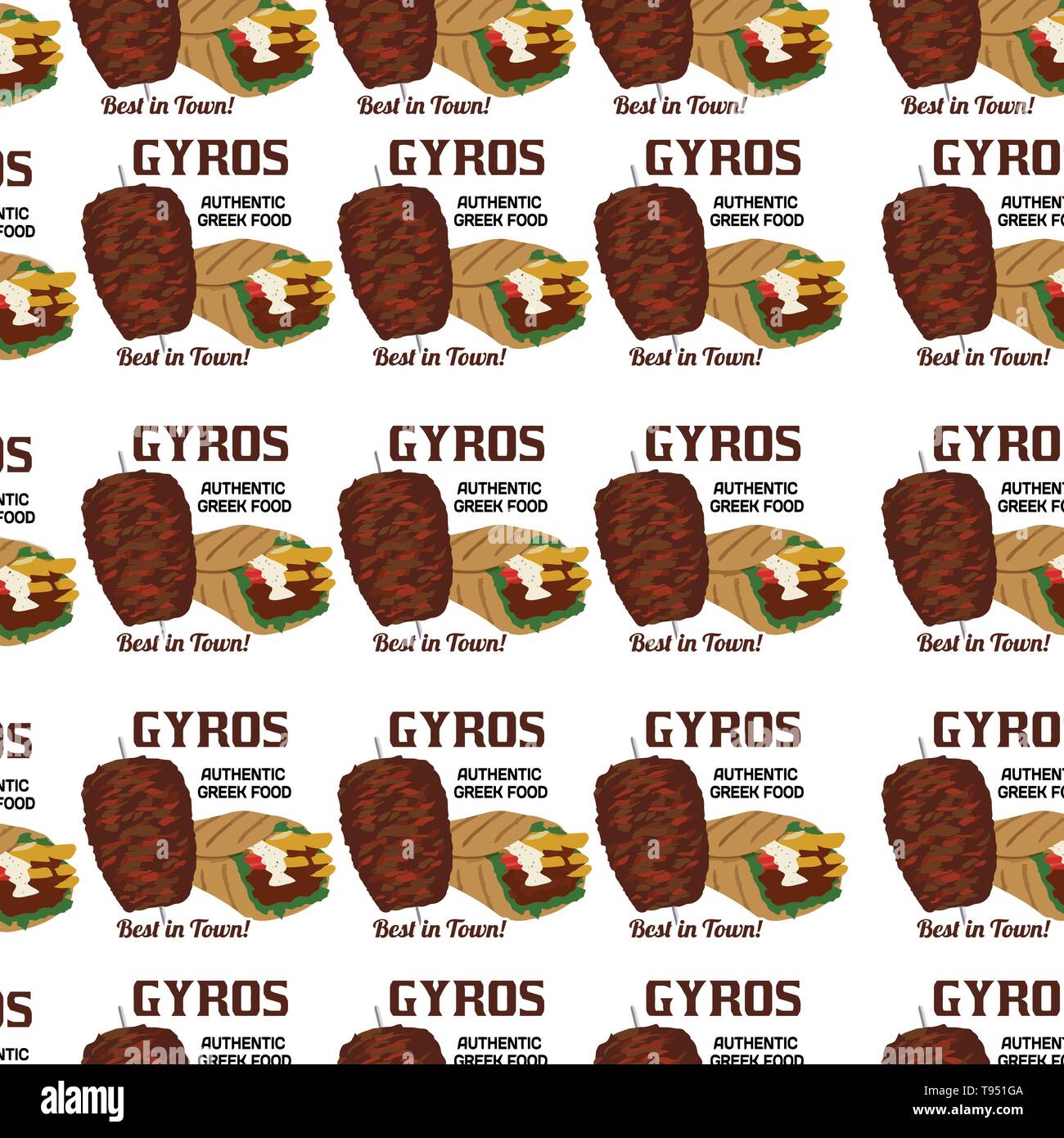 Gyros pattern texture design, vector illustration Gyros greek food ...
