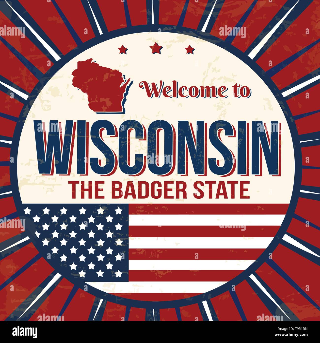 Vintage illustration of american badger Stock Vector Images - Alamy