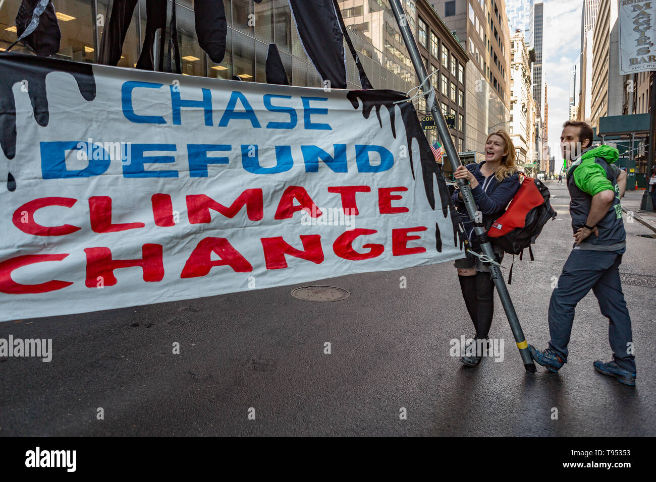 Brooklyn, New York, USA. 16th May, 2019. Climate activists protest ...