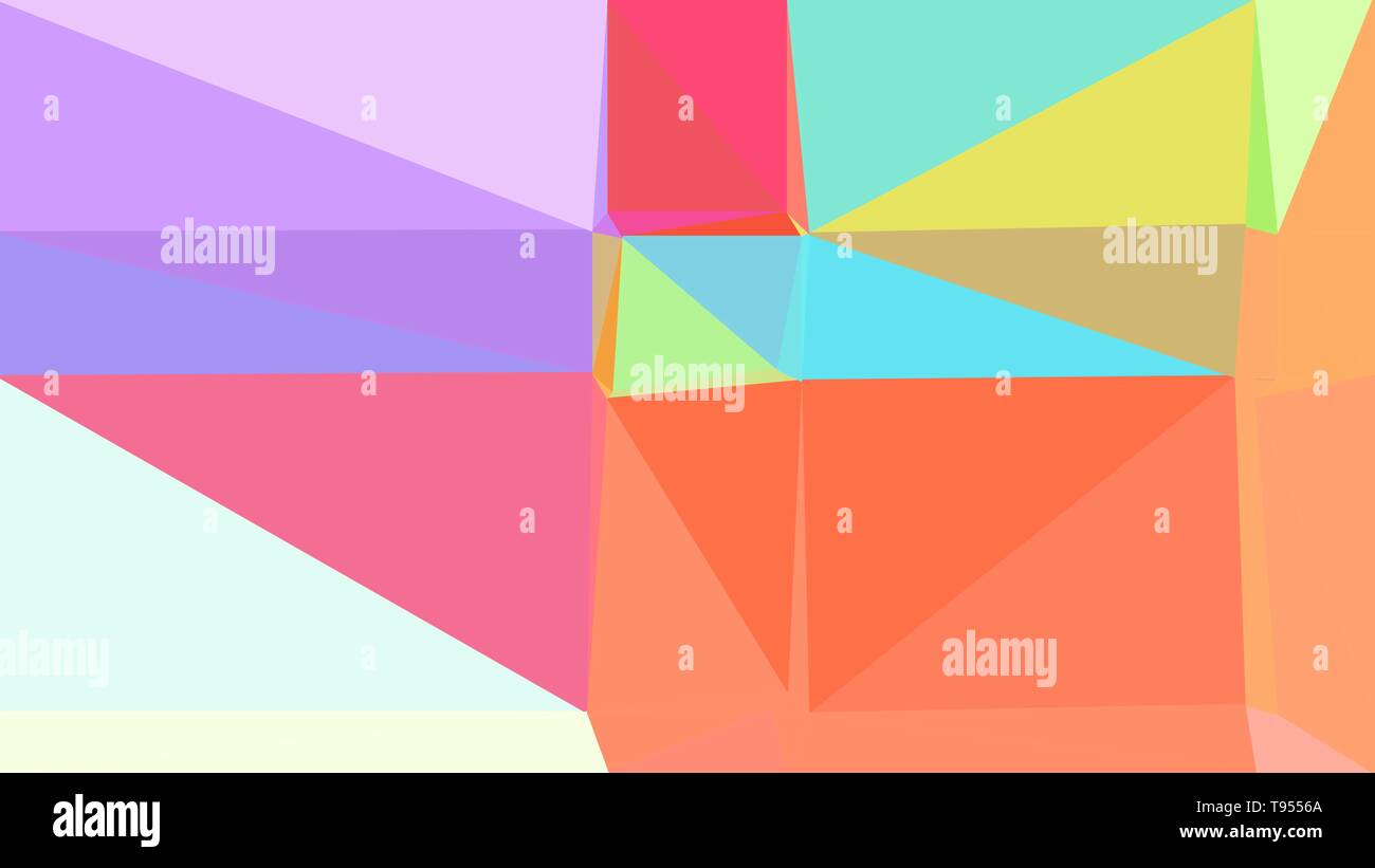 retro style triangle illustration. salmon, sky blue and coral colors ...