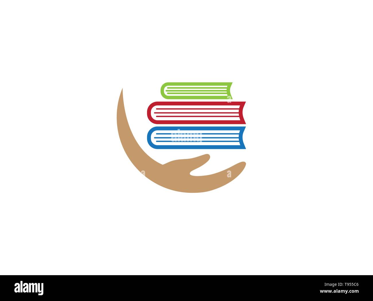 Holding multi books with arm for logo design Stock Vector Image & Art ...