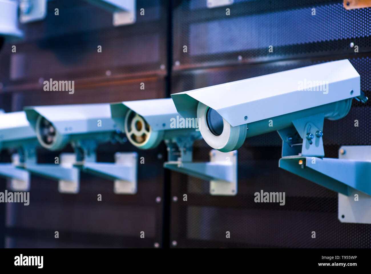Security CCTV camera or surveillance system in office building Stock ...