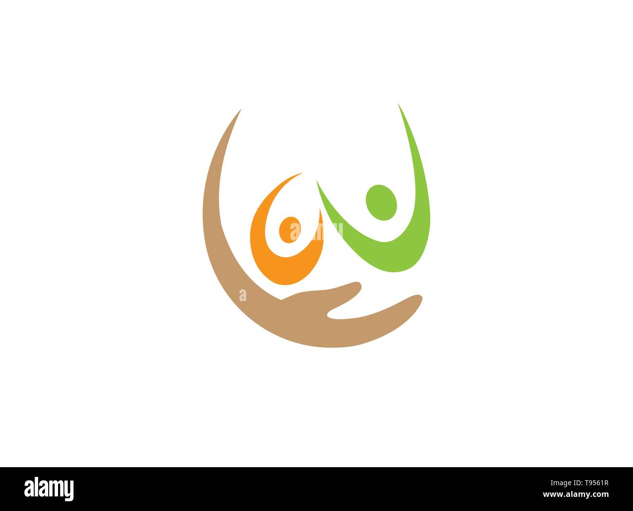 incubation logo hand kids family caring Family vectordesign Stock ...