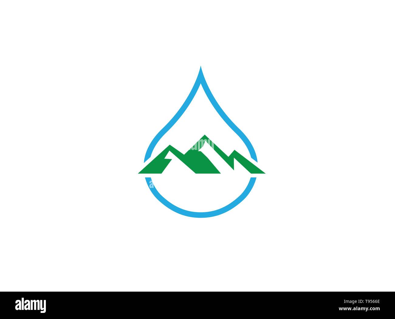 Big mountains and snow in a drop of water for logo design Stock Vector ...