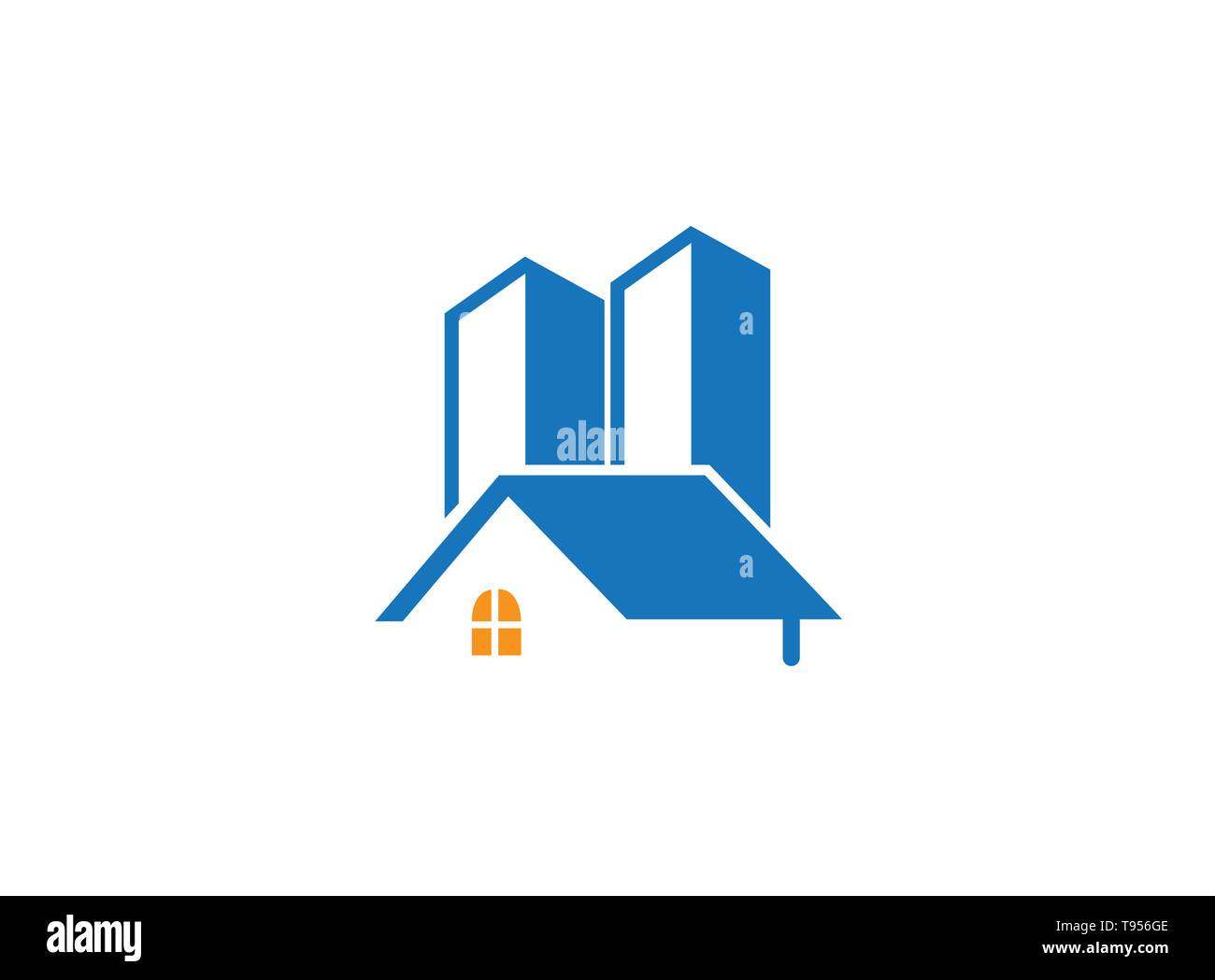 a small home in townhouse for logo design illustration Stock Vector ...