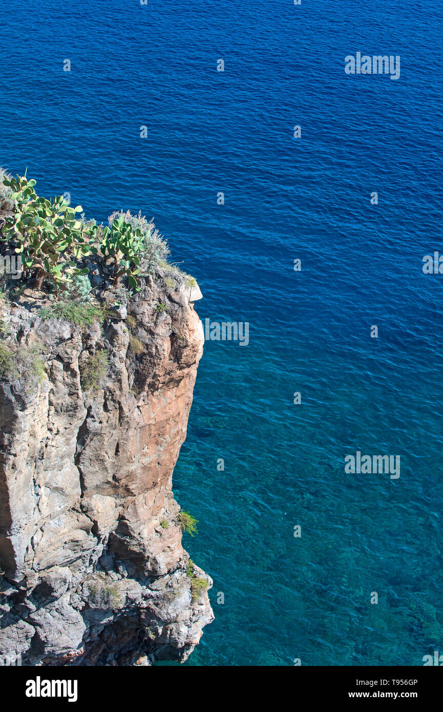 La Rocca Cliff, Lipari Island, Aeolian Archipelago, Sicily, Italy Stock ...