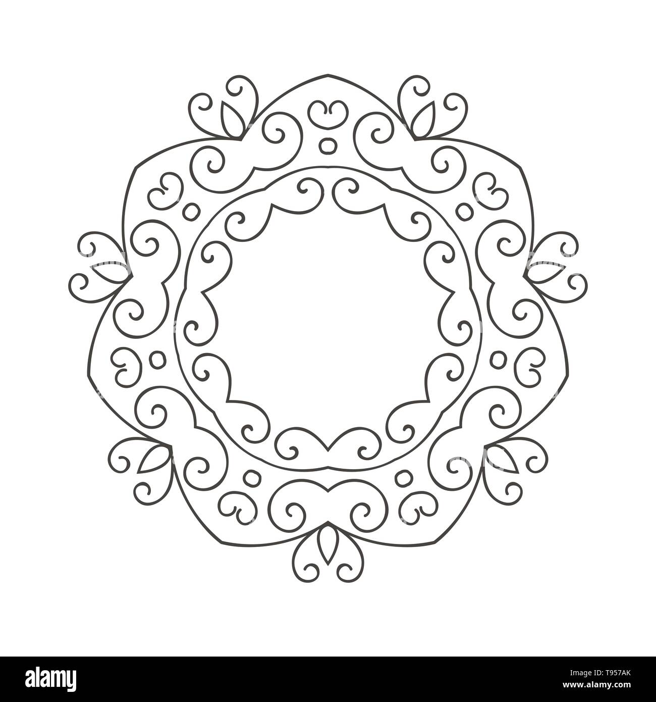 Classic ornamental wreath frame round Stock Vector Images - Alamy
