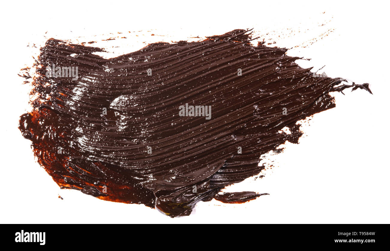 Stain of oil brown paint on white Stock Photo - Alamy