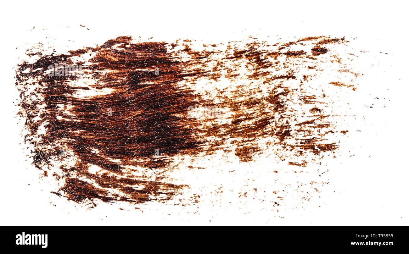 Stain of oil brown paint on white Stock Photo - Alamy