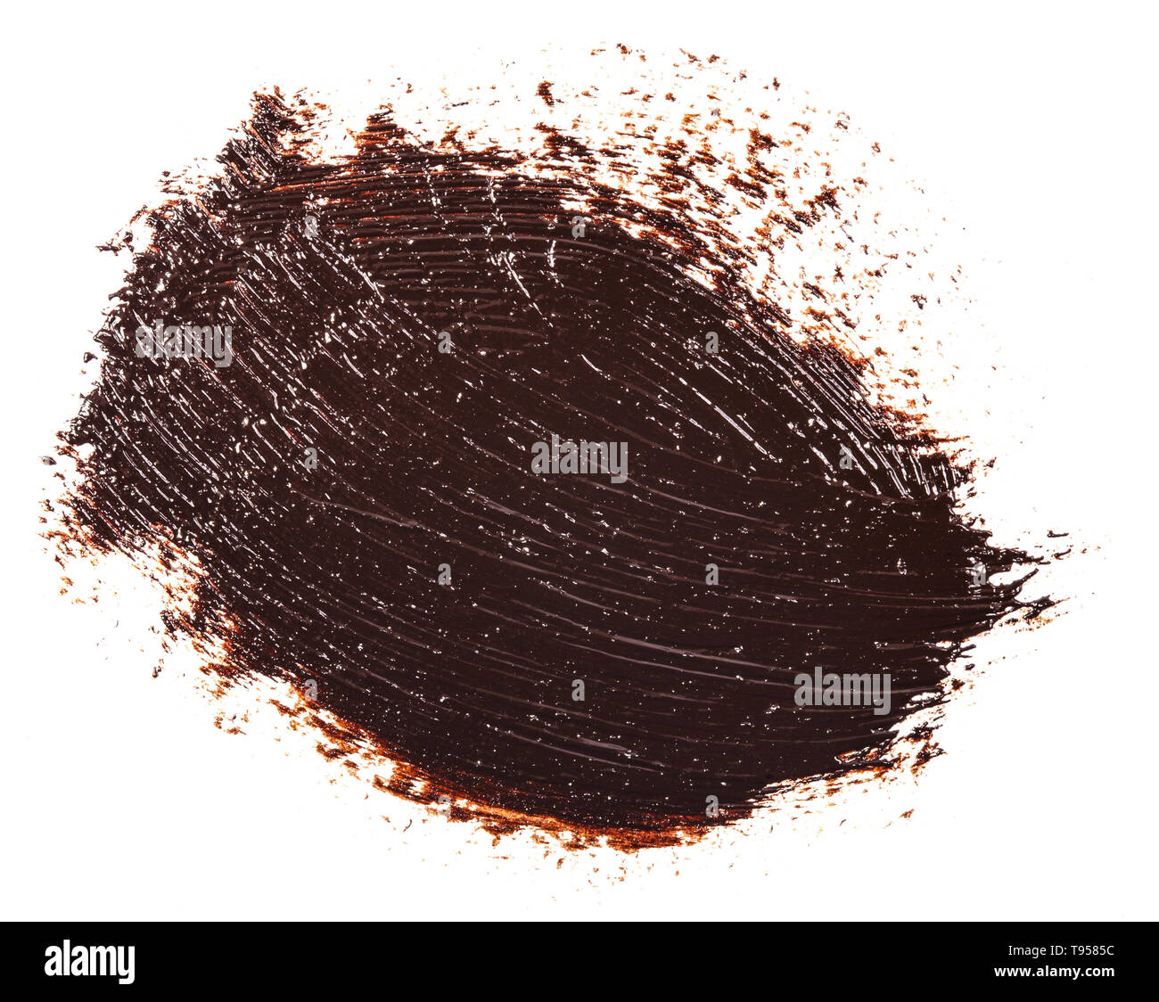 Stain of oil brown paint on white Stock Photo - Alamy