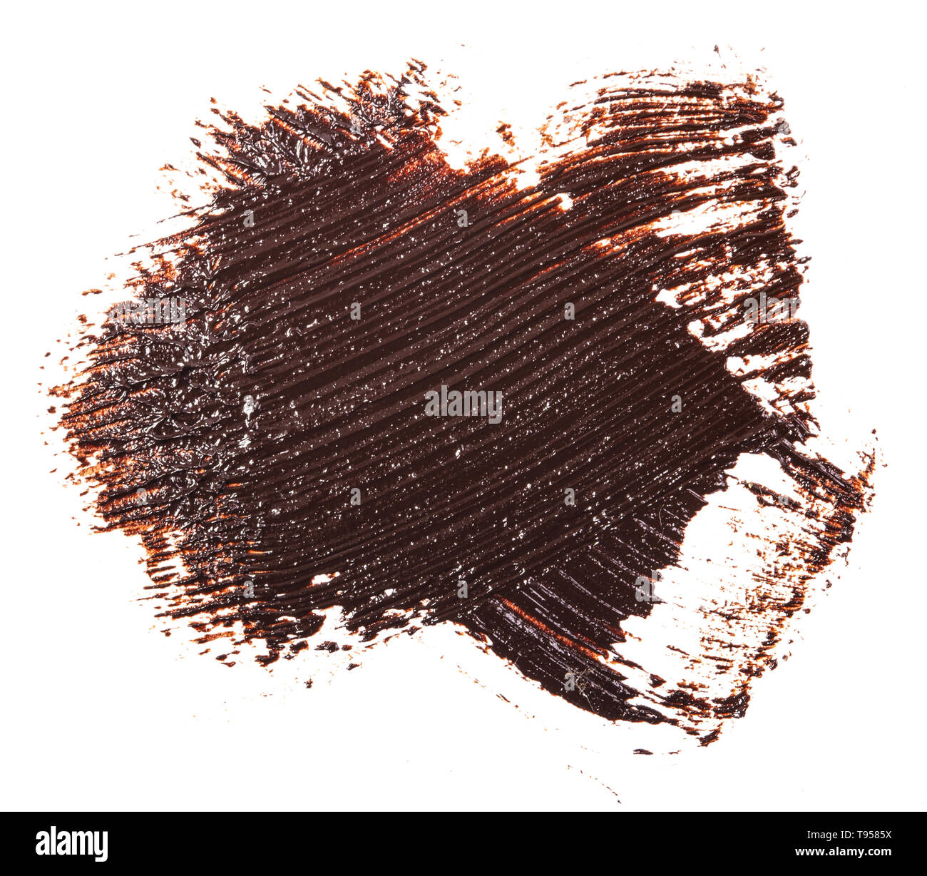 Stain of oil brown paint on white Stock Photo - Alamy