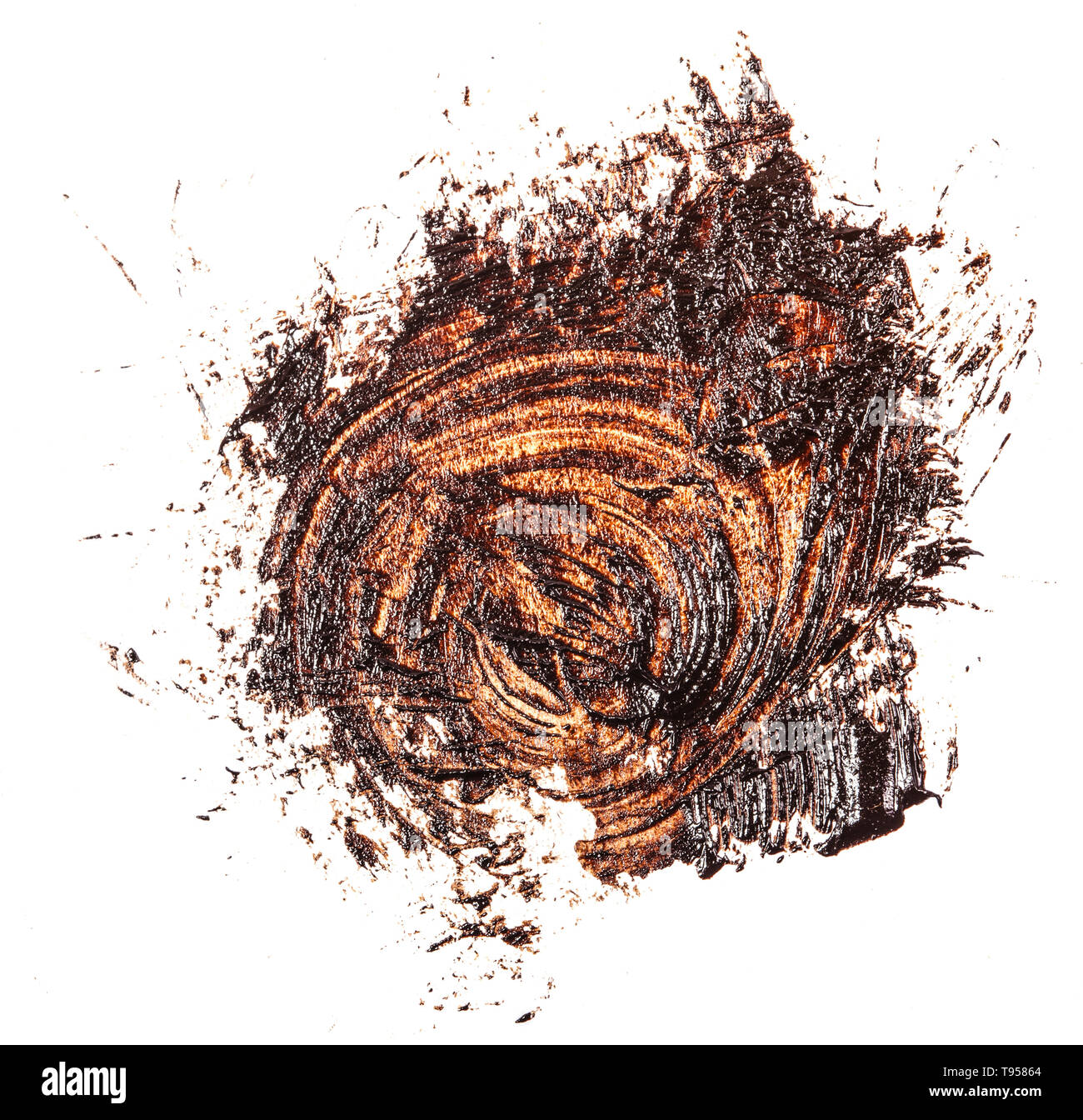 Stain of oil brown paint on white Stock Photo - Alamy