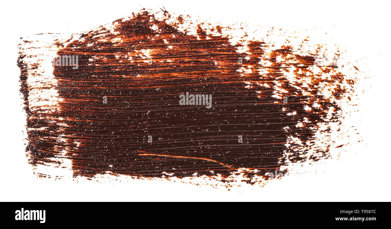 Stain of oil brown paint on white Stock Photo - Alamy
